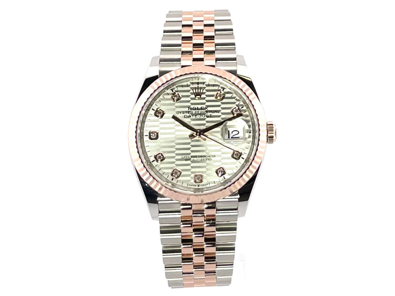 Rolex Datejust 36 Oystersteel / Everose Gold Ref. 126231 Silver Ripple ...